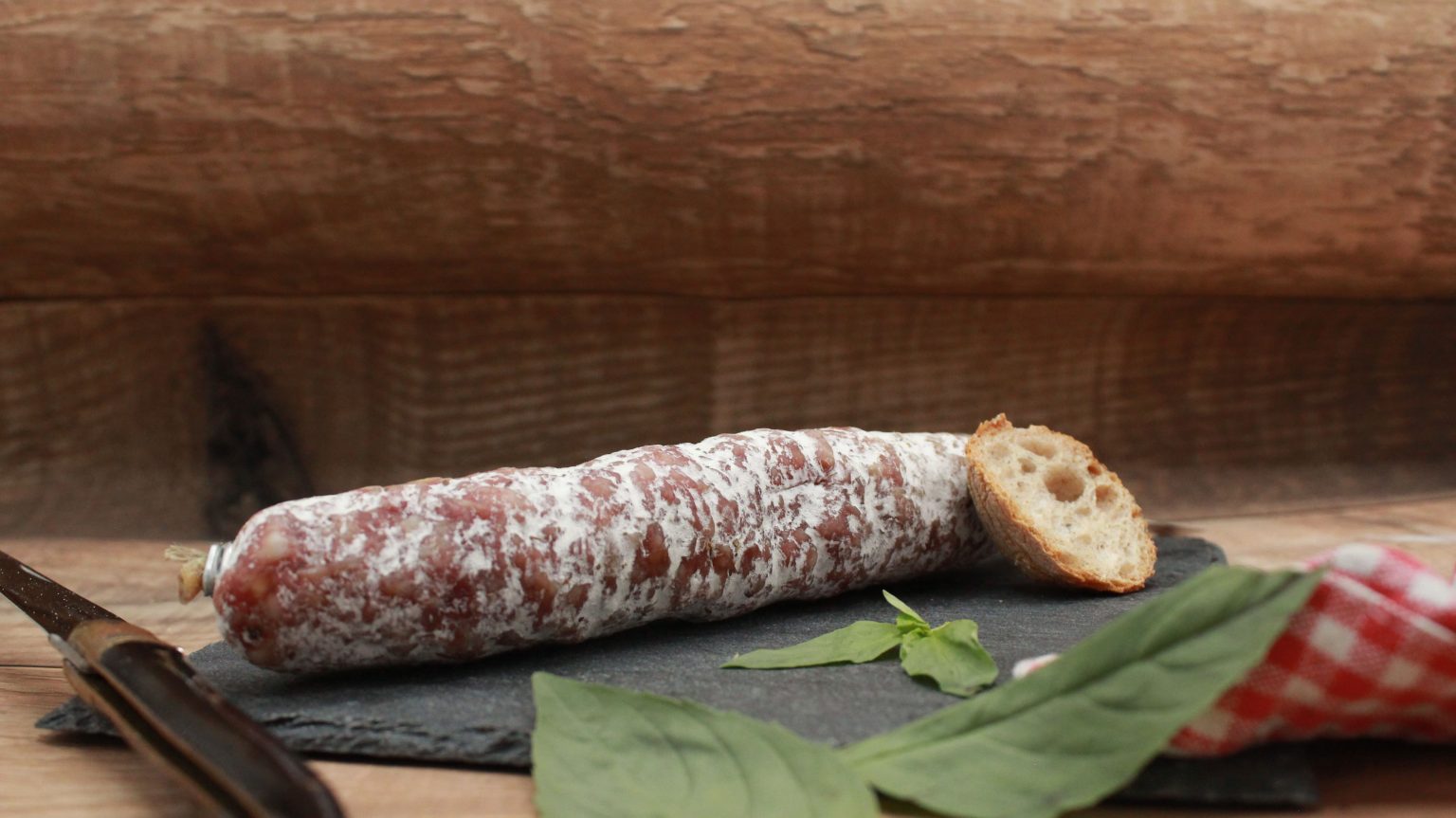 Saucisson pur porc - Basilic - Au cochon sans frontière